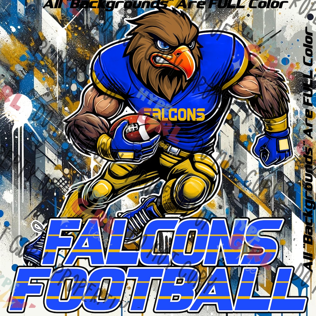 Hawks / Falcons Football PNG Digital File. Blue & Gold Variation. Other ...