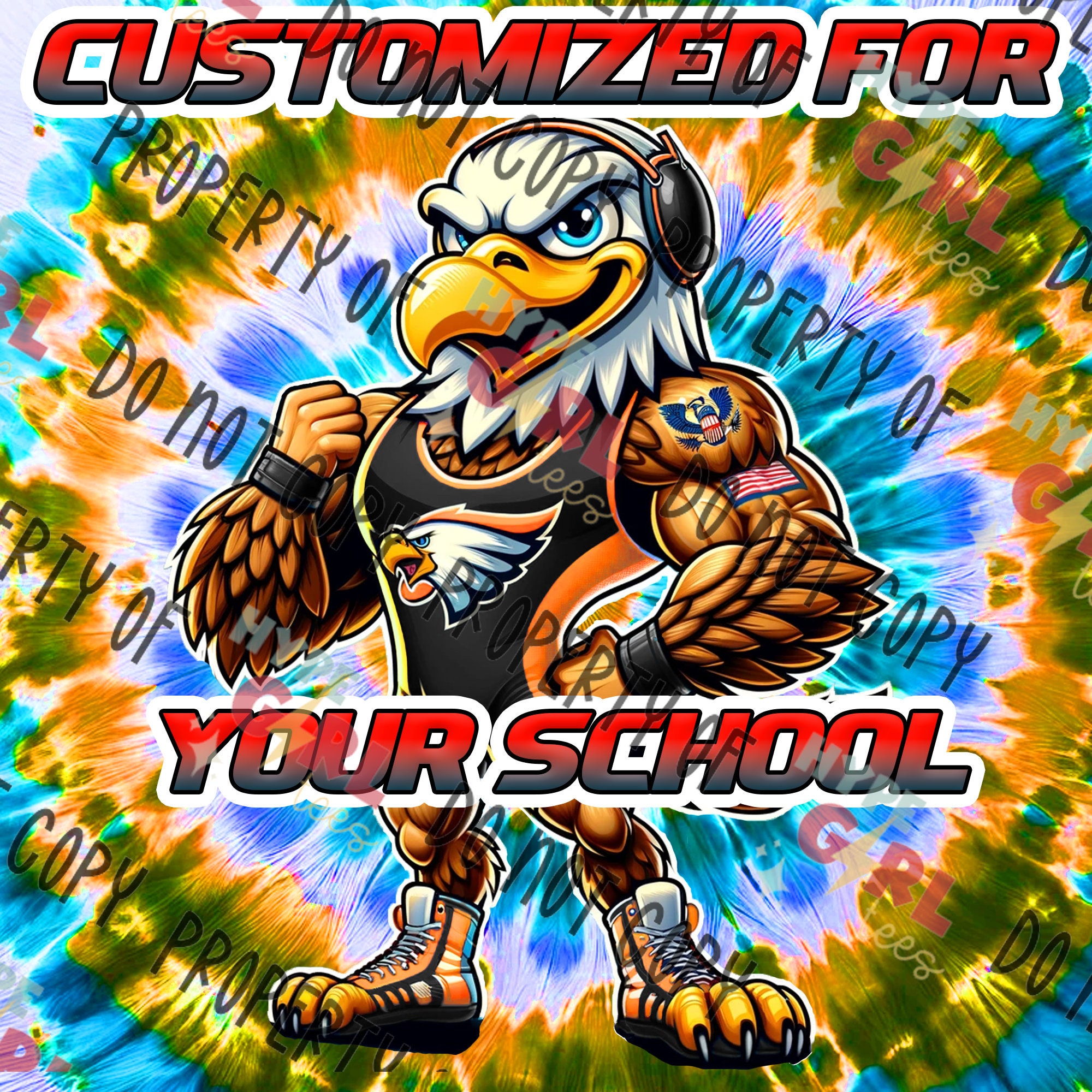 Eagle Wrestling Mascot PNG Files, Black & Orange. Other Colors ...