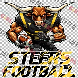 Steers / Longhorns / Bulls Football Design PNG Digital File. Maroon ...