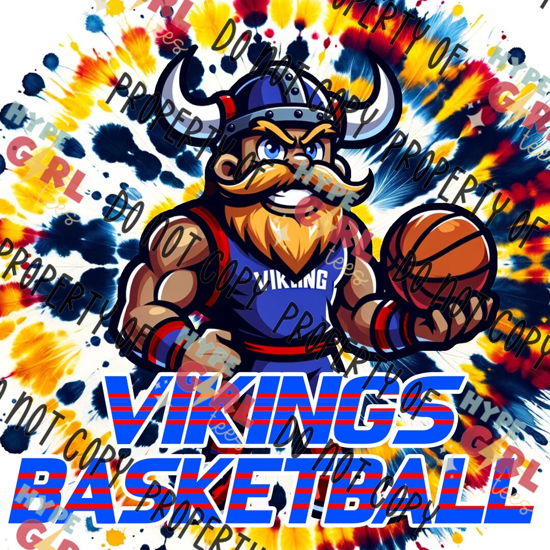 Vikings Basketball Mascot PNG, Digital File. Blue & Red Variation ...