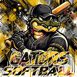 Gators Baseball / Softball Mascot PNG Digital File. Purple & Gold ...