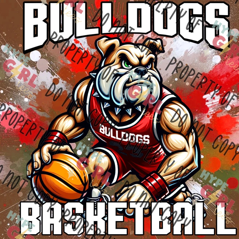 Bulldogs Basketball Mascot Design PNG. Red and White Variation, Other ...