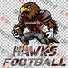 Hawks Football PNG Digital File. Maroon & Silver Variation. Other ...