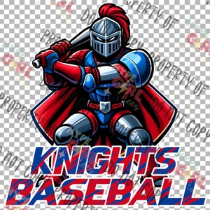 Knights Baseball / Softball Design PNG Digital File. Blue & Red Variant ...