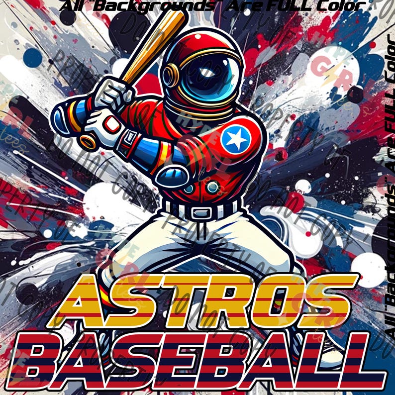 Astros Baseball Mascot PNG Digital File. Red & Blue, Other Colors ...