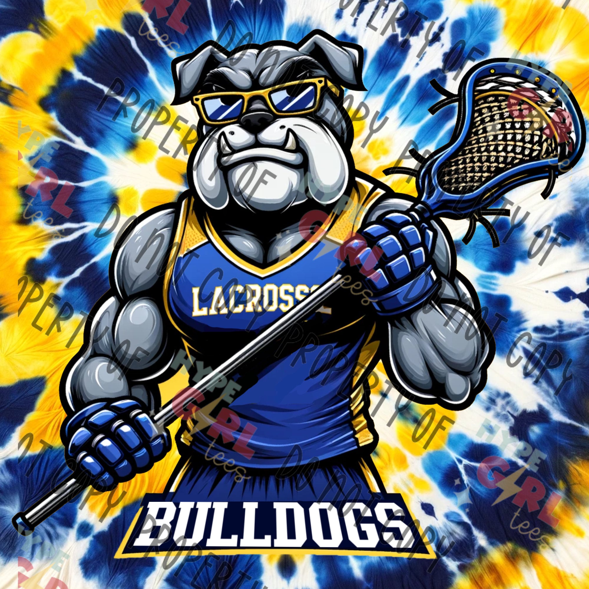 Bulldogs Lacrosse Mascot Design PNG Blue & Yellow Variation, Other ...
