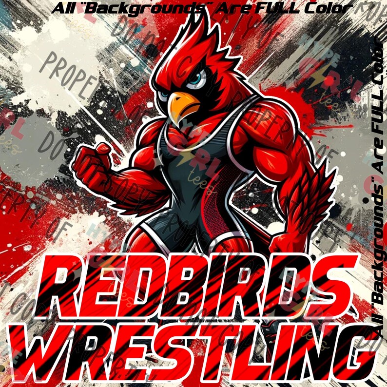 Cardinals Wrestling Mascot PNG, Digital File. Red & Black Variation ...