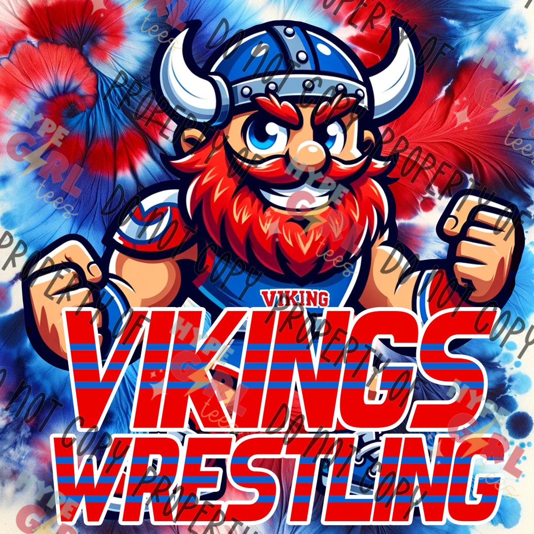 Vikings Wrestling Mascot PNG Digital File Red & Blue Variation. Other ...