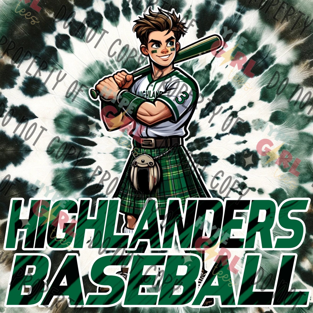 Highlanders Baseball Design PNG Digital File. Green & White Variation ...
