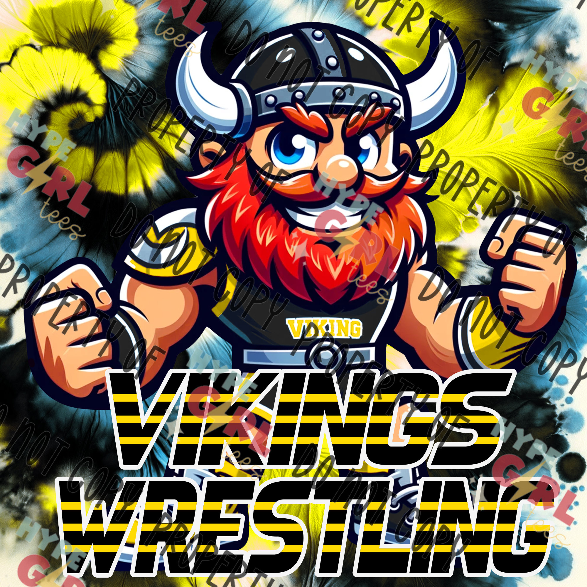 Vikings Wrestling Mascot PNG Digital File Black & Gold Variation. Other ...