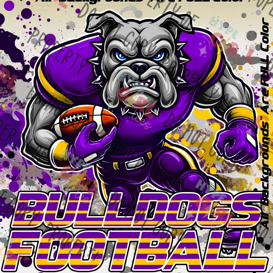 Bulldogs Football PNG Digital File. Purple & Gold Variation. Other ...