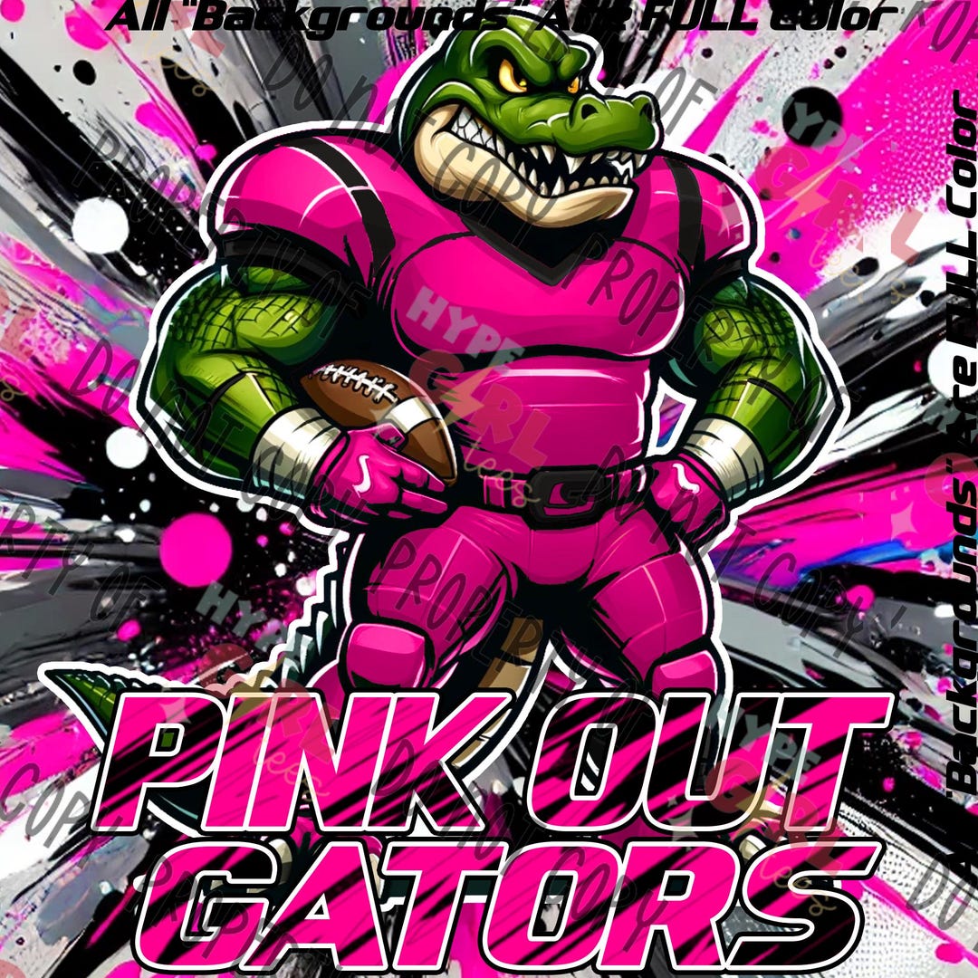 Gators Football Design PNG Digital File. Pink Out Color Variant. Other ...