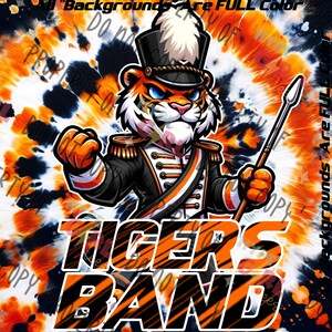 Tigers Band Mascot PNG Digital File, Instant Download. Black & Orange ...