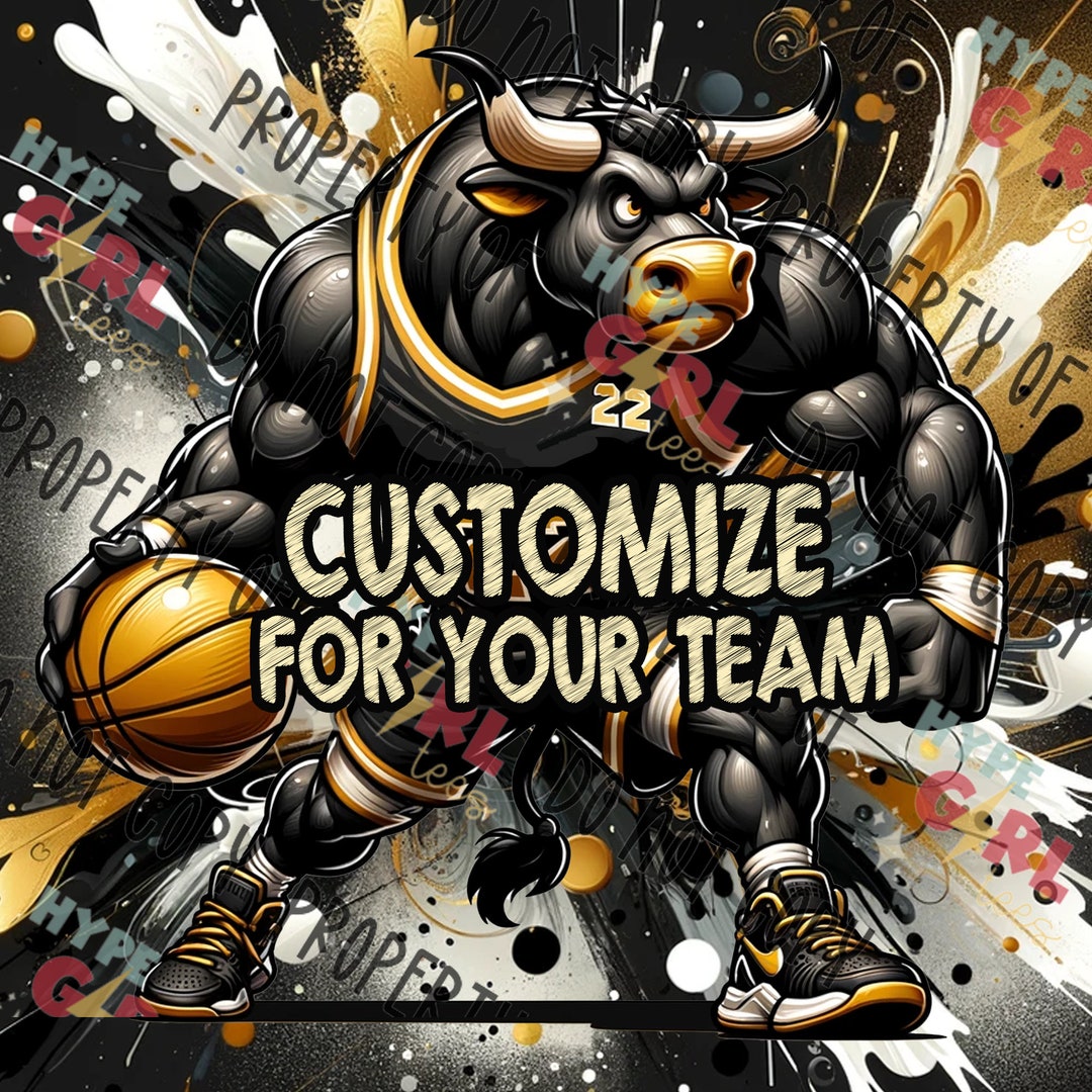 Bull Basketball PNG, Black & Gold Variation. Others Colors Available ...