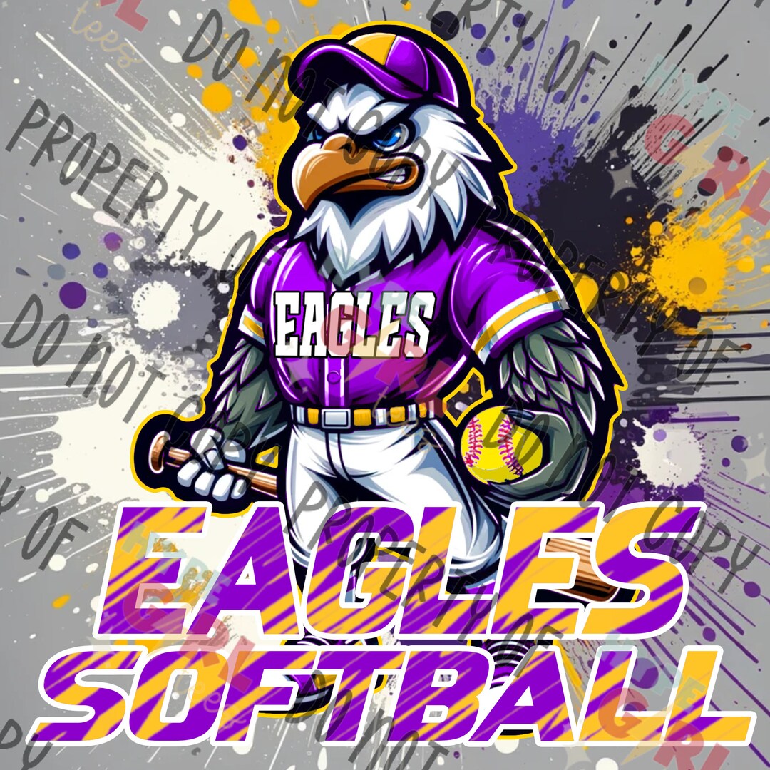 Eagles Baseball Mascot PNG Digital File. Purple & Gold Variant. Other ...