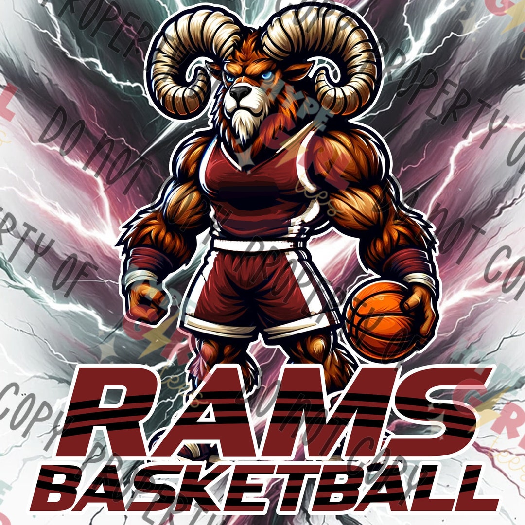 Rams Basketball Mascot PNG, Digital File. Rams Logo. Maroon & White Variation. Other Color ...