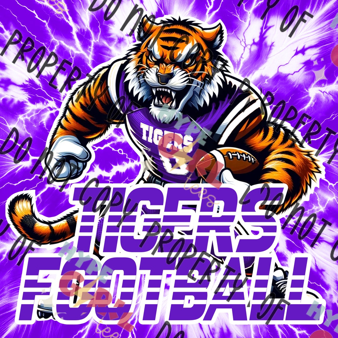 Tigers Football PNG Digital File. Purple & White Variation. Other ...