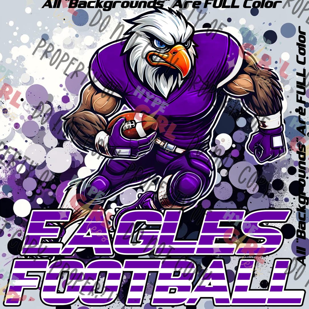 Eagles Football PNG Digital File. Purple & White Variation. Other ...