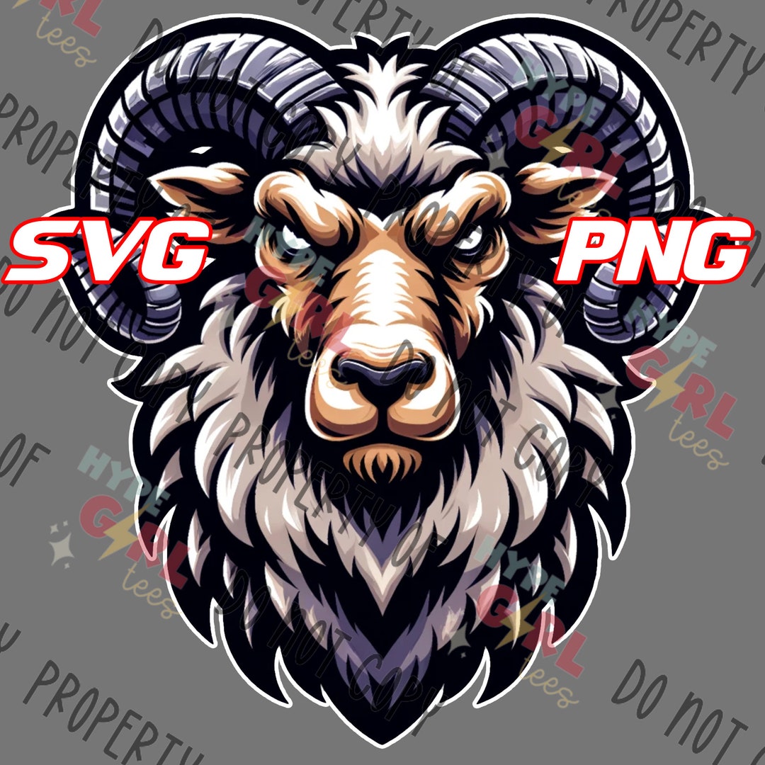 Ram Head SVG + PNG, Digital File. Rams Logo Instant Download. TONS of ...