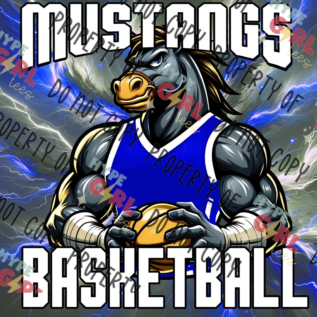 Mustangs Basketball PNG, Blue & White Variation. Others Colors ...