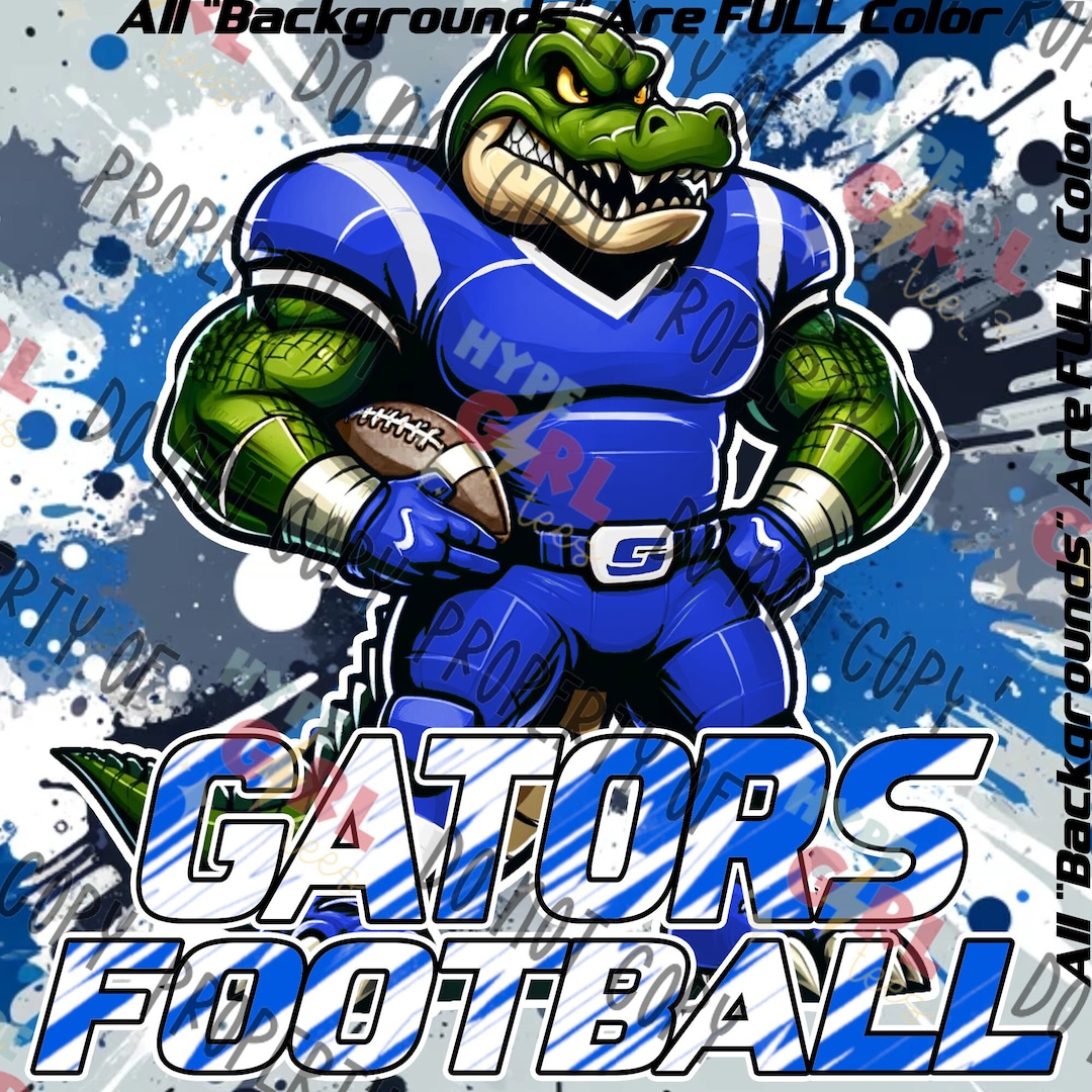 Gators Football Design PNG Digital File. Blue & White Variant Other ...