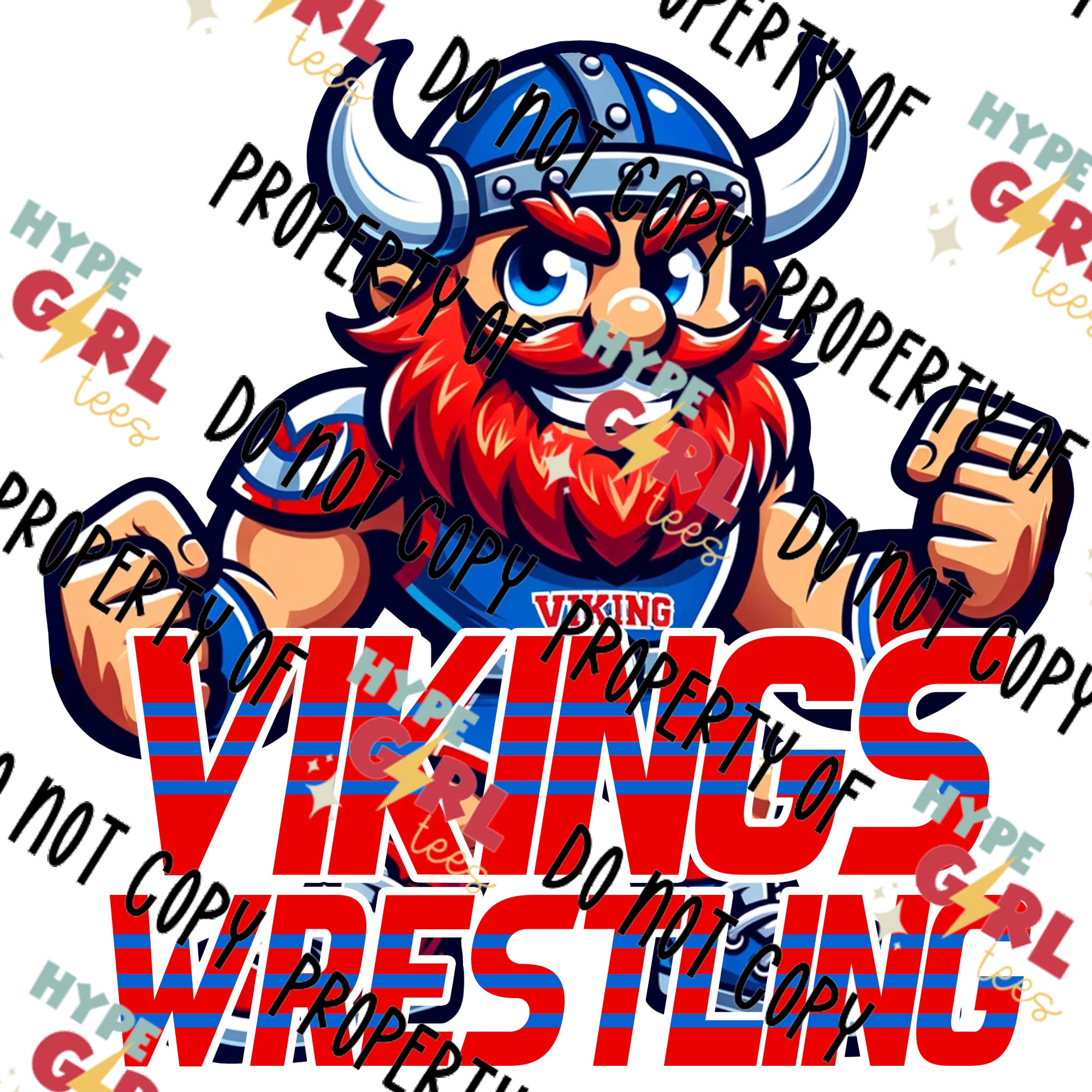 Vikings Wrestling Mascot PNG Digital File Red & Blue Variation. Other ...