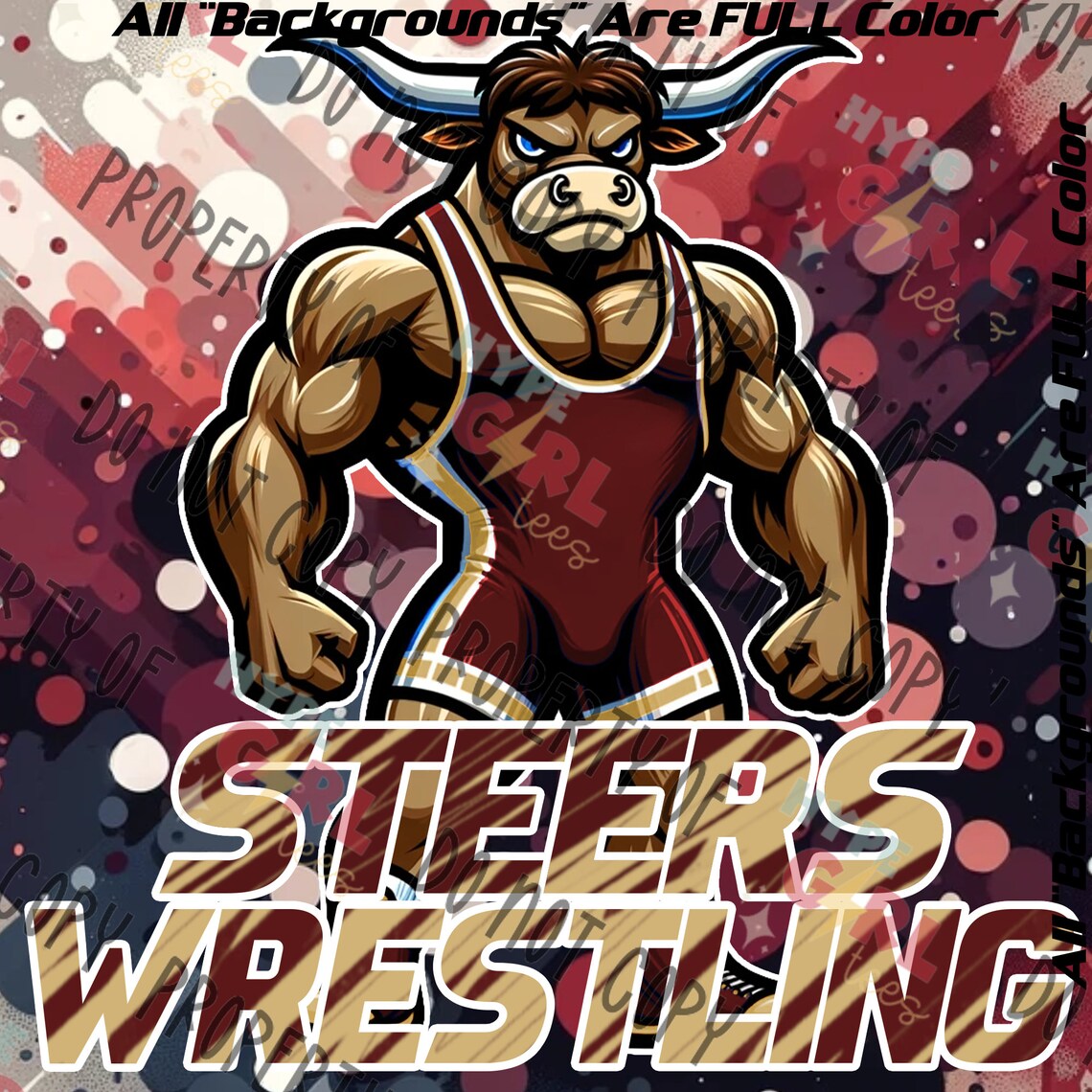 Longhorns / Bulls / Steers Wrestling Design PNG, Digital File. Blue ...