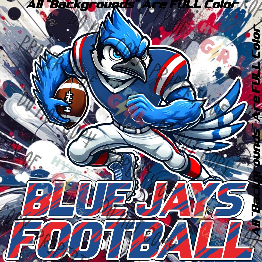 Blue Jays Football PNG Digital File. Blue & Red Variation. Other Colors ...