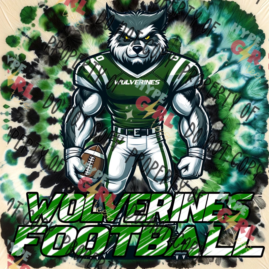 Wolverine Football PNG Digital File. Green & White Variation. Other ...