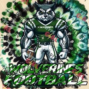 Wolverine Football PNG Digital File. Green & White Variation. Other ...