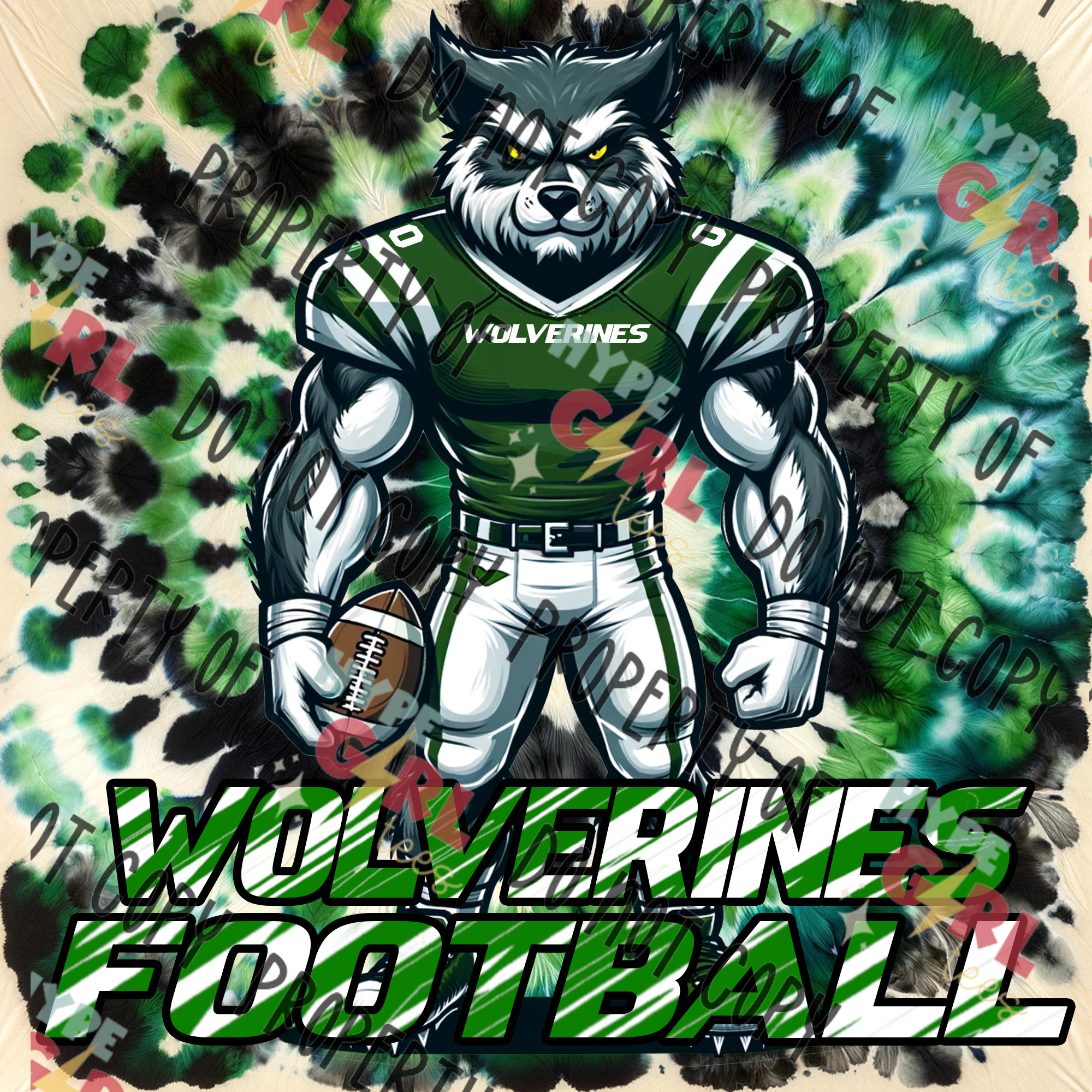 Wolverine Football PNG Digital File. Green & White Variation. Other ...