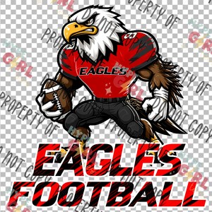 Eagles Football PNG Digital File. Red & Black Variation. Other Colors ...