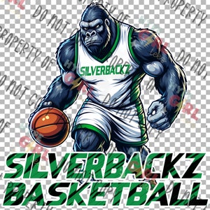 Gorillas / Silverbacks Basketball Design PNG, Green & White Variation ...