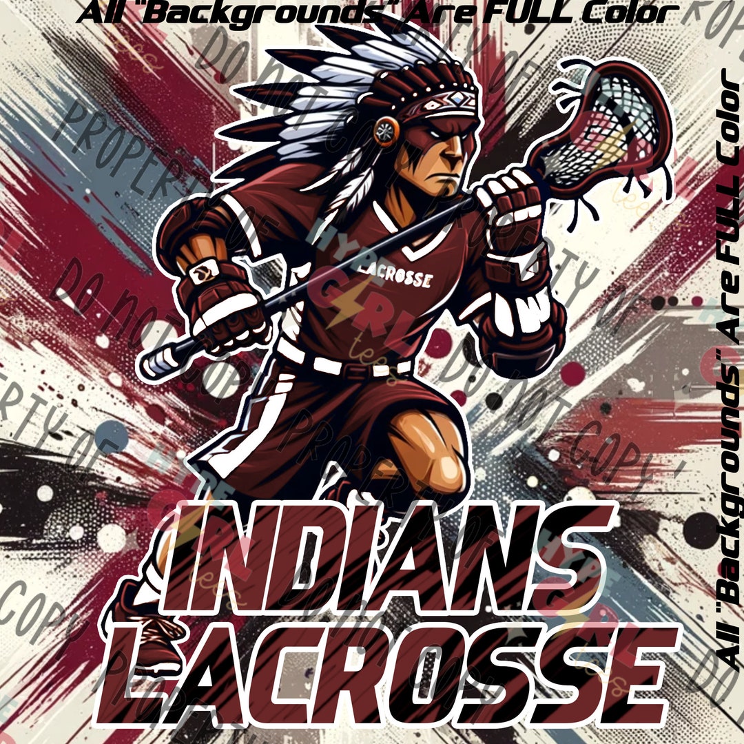 Indians / Warriors / Chiefs Lacrosse Design PNG Maroon & White ...