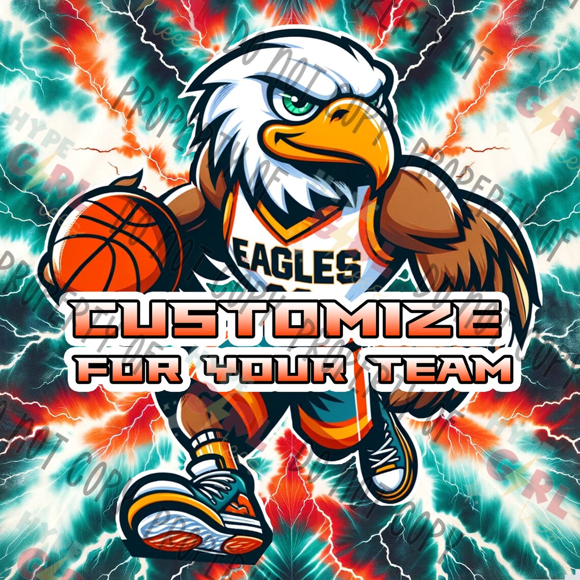 Kids Eagles Basketball Mascot Digital File. Kids Eagles Logo. Customize for Your Team or School ...