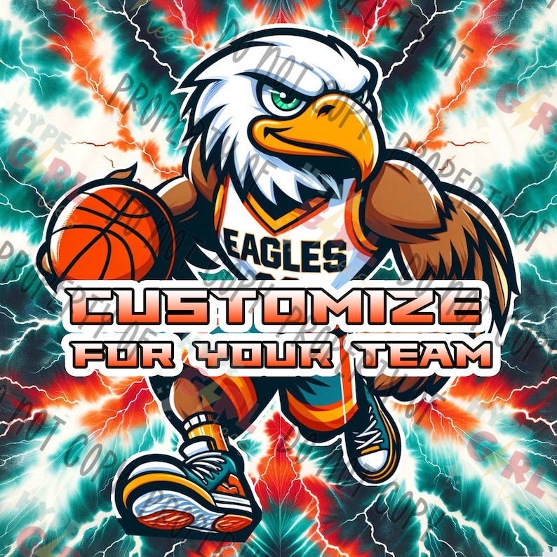 Kids Eagles Basketball Mascot Digital File. Kids Eagles Logo. Customize ...