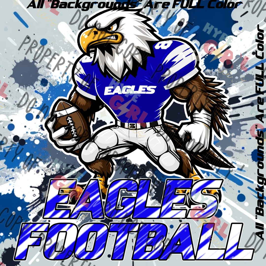 Eagles Football PNG Digital File. Blue & White Variation. Other Colors ...