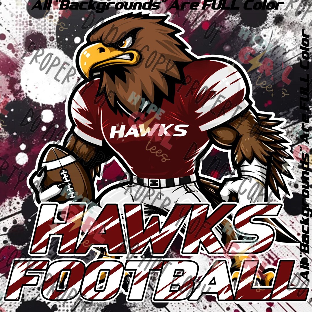 Hawks / Falcons Design PNG Digital File. Maroon & White Variation ...