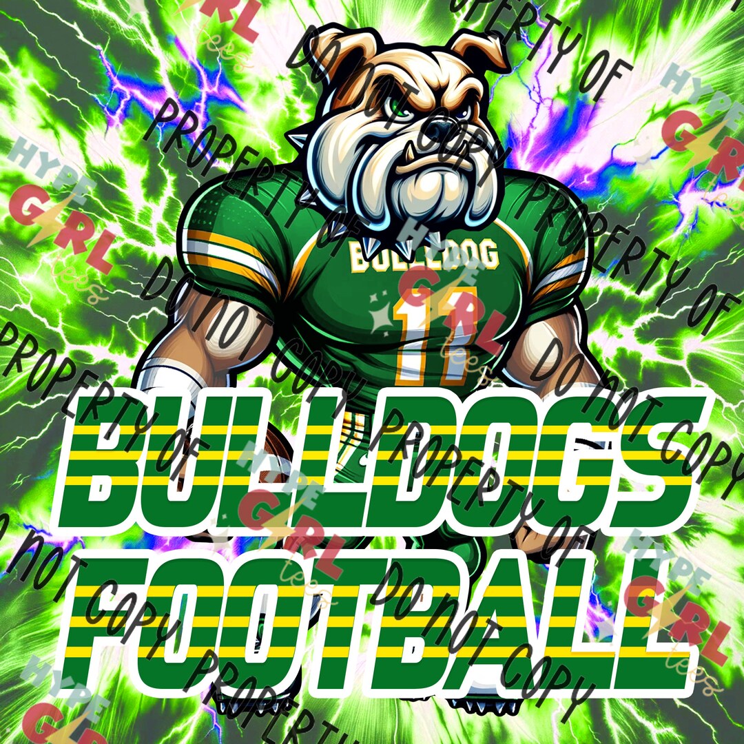 Bulldogs Football PNG Digital File. Green & Gold Variation. Other ...