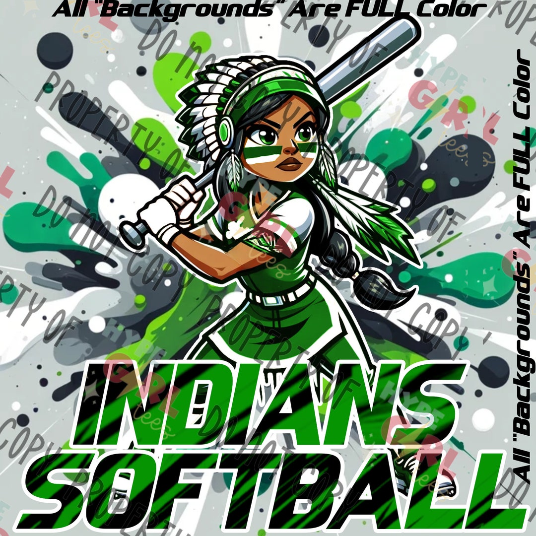 Lady Indians / Warriors Baseball / Softball Mascot PNG Digital File ...
