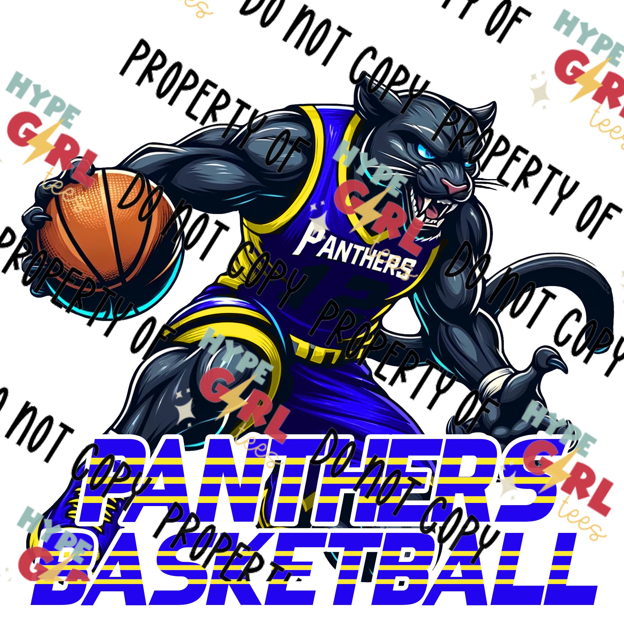 Panther Basketball PNG Digital File. Navy & Gold Variation. Other ...