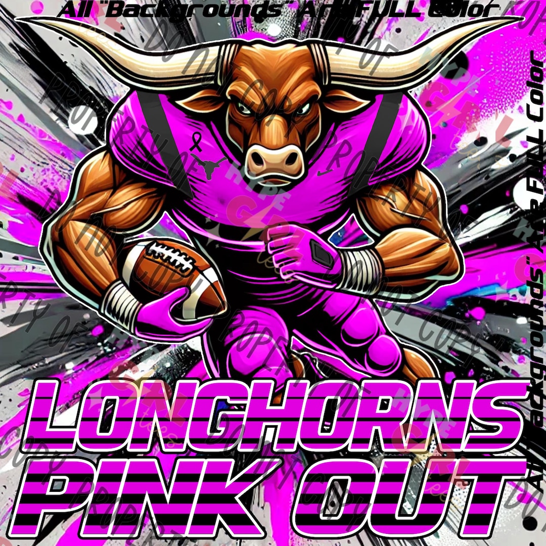 Longhorns / Mavericks / Steers Football Breast Cancer Awareness Design ...