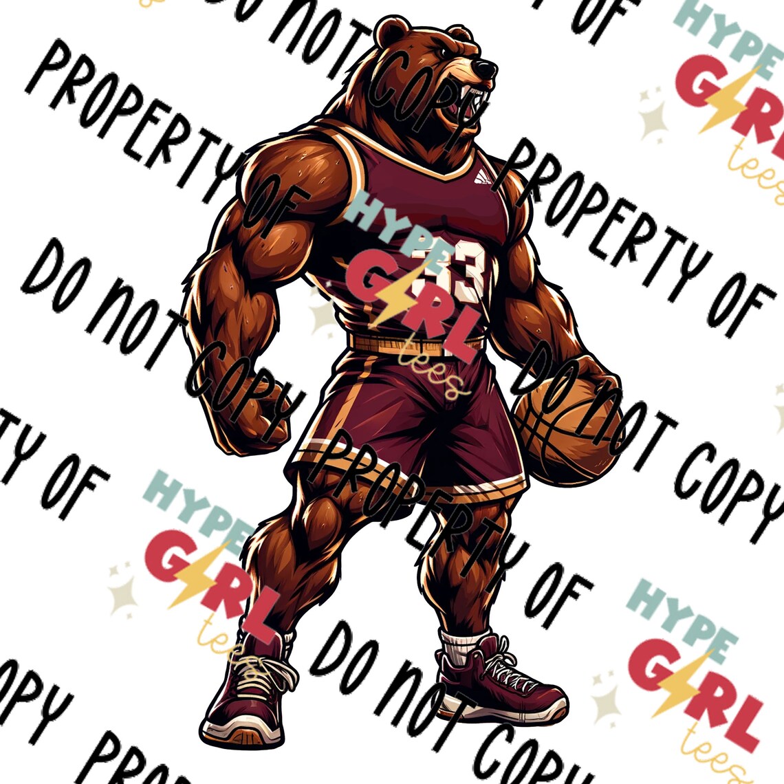 Bears Basketball Mascot PNG, Digital File. Bears Logo. Red & Gold ...