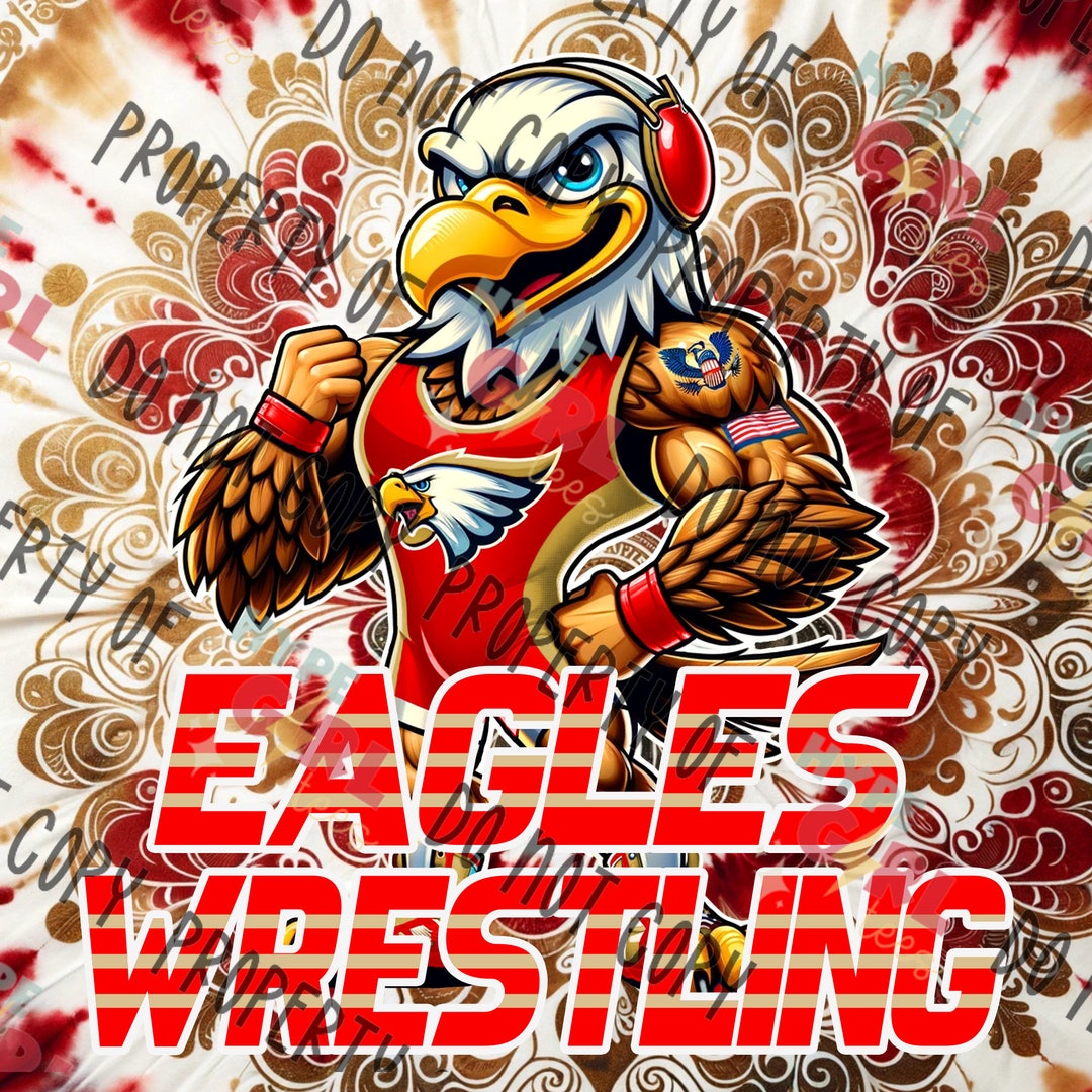 Eagle Wrestling Mascot PNG Files, Red & Vegas Gold. Other Colors ...