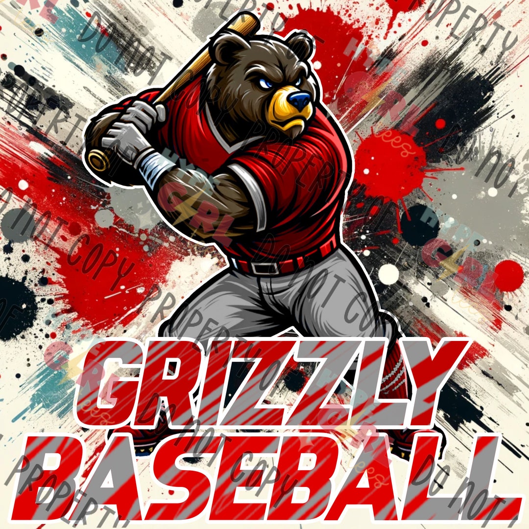 Bears Baseball / Fastpitch Mascot PNG Digital File. Red & Gray Variant ...