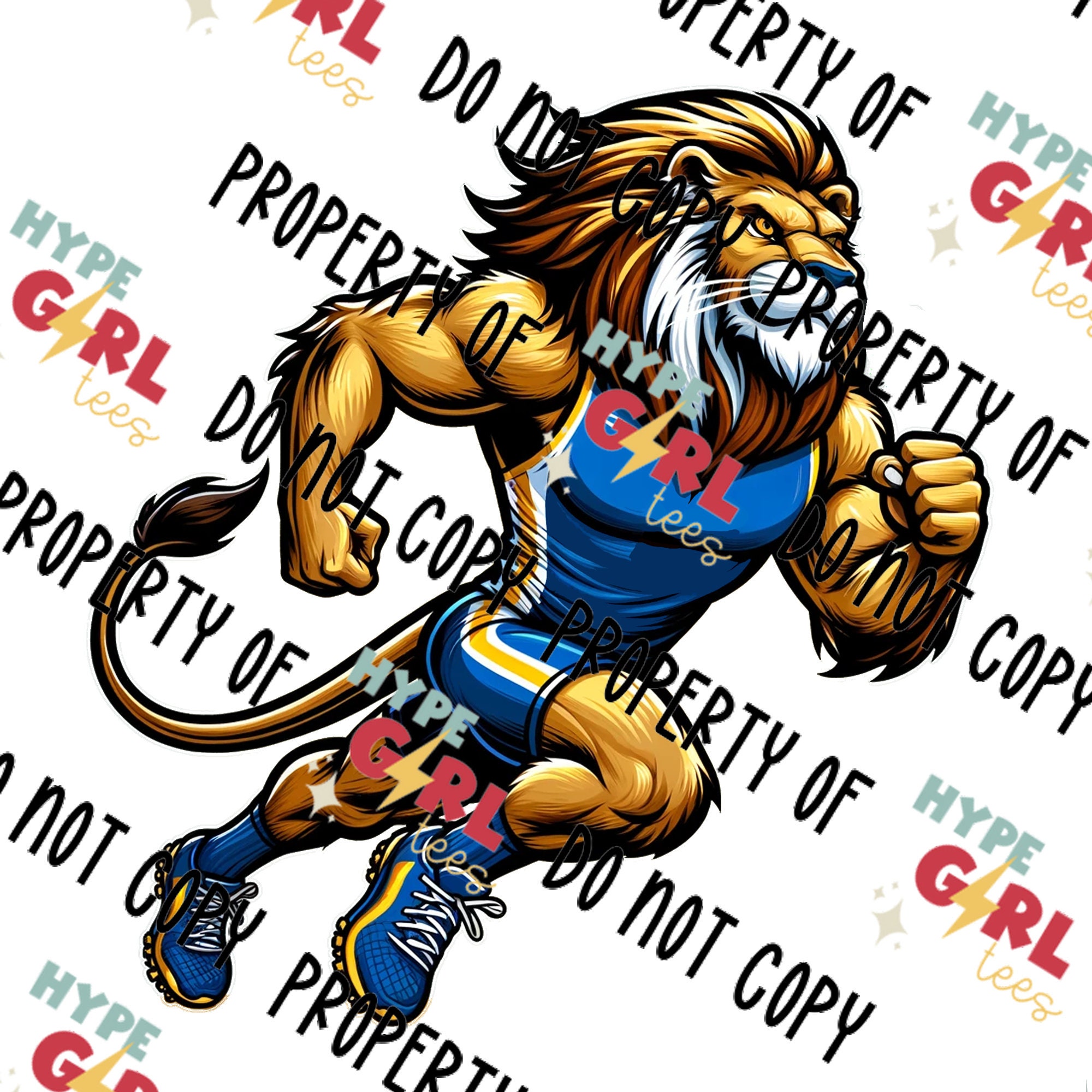Lions Track Team Mascot PNG. Blue & Gold Variation. Other Color ...