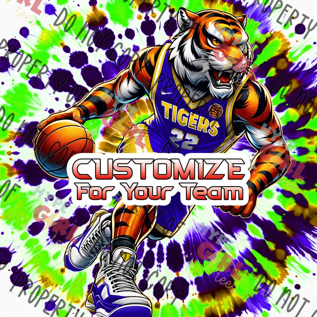 Tigers Basketball PNG, Navy & Gold Variation. Others Colors Available ...