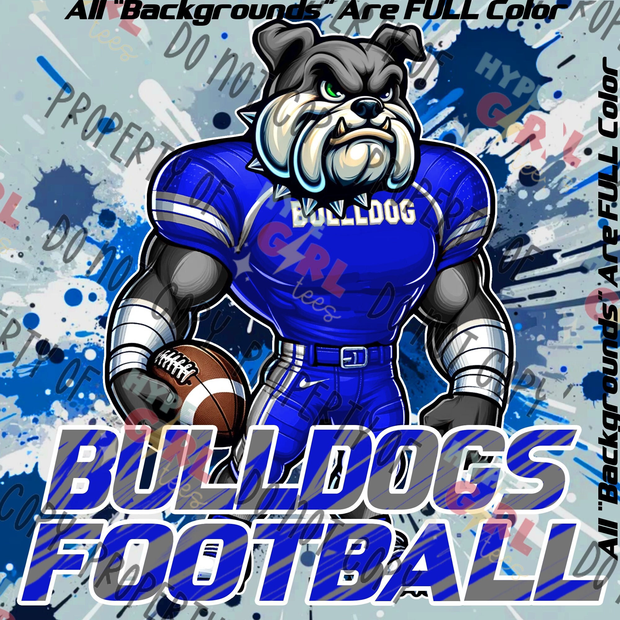 Bulldogs Football PNG Digital File. Blue & Silver Variation. Other ...