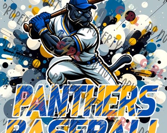 Panther Baseball Mascot PNG Digital File. Black & Orange Variant. OTHER ...