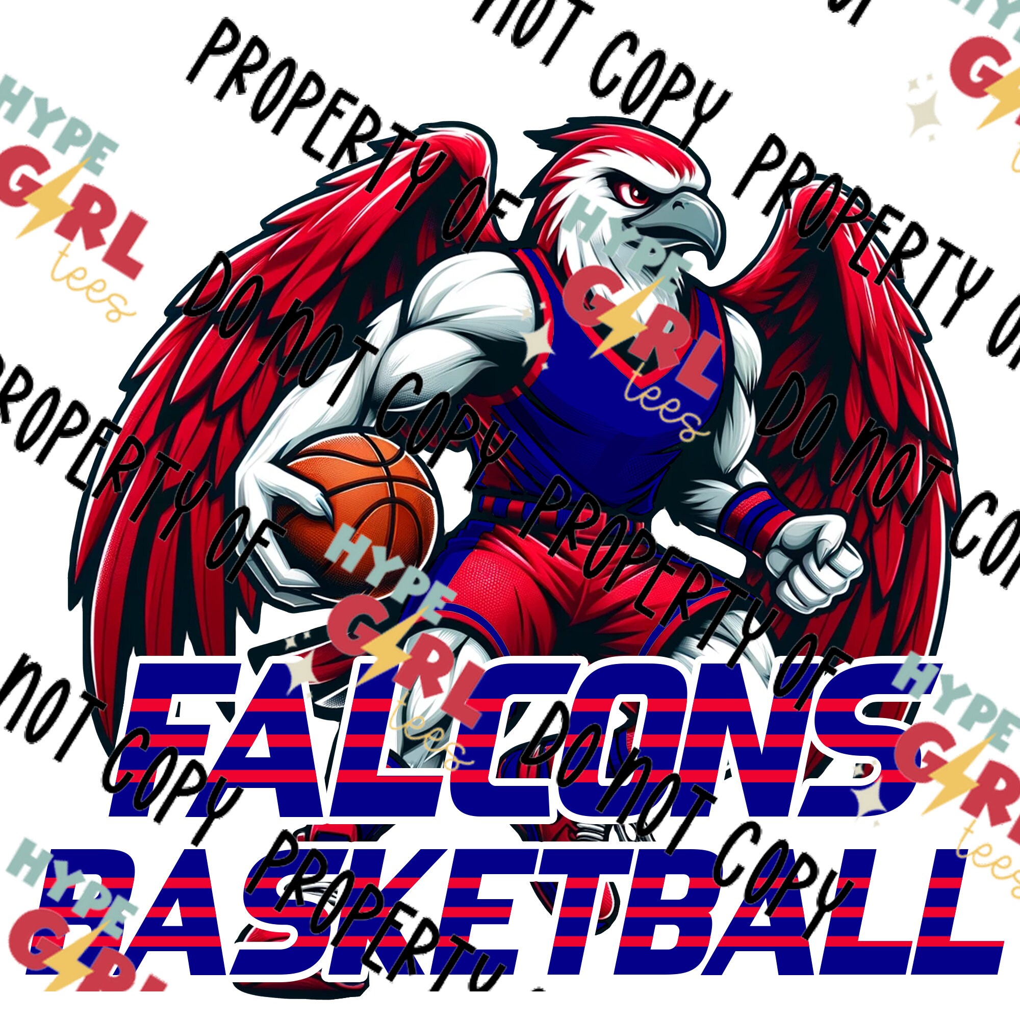 Falcon Basketball Mascot PNG, Digital File Instant Download. Navy & Red ...